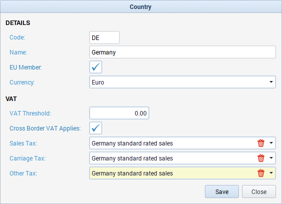 Configuring Tax Rates Per Country – Tradebox Support