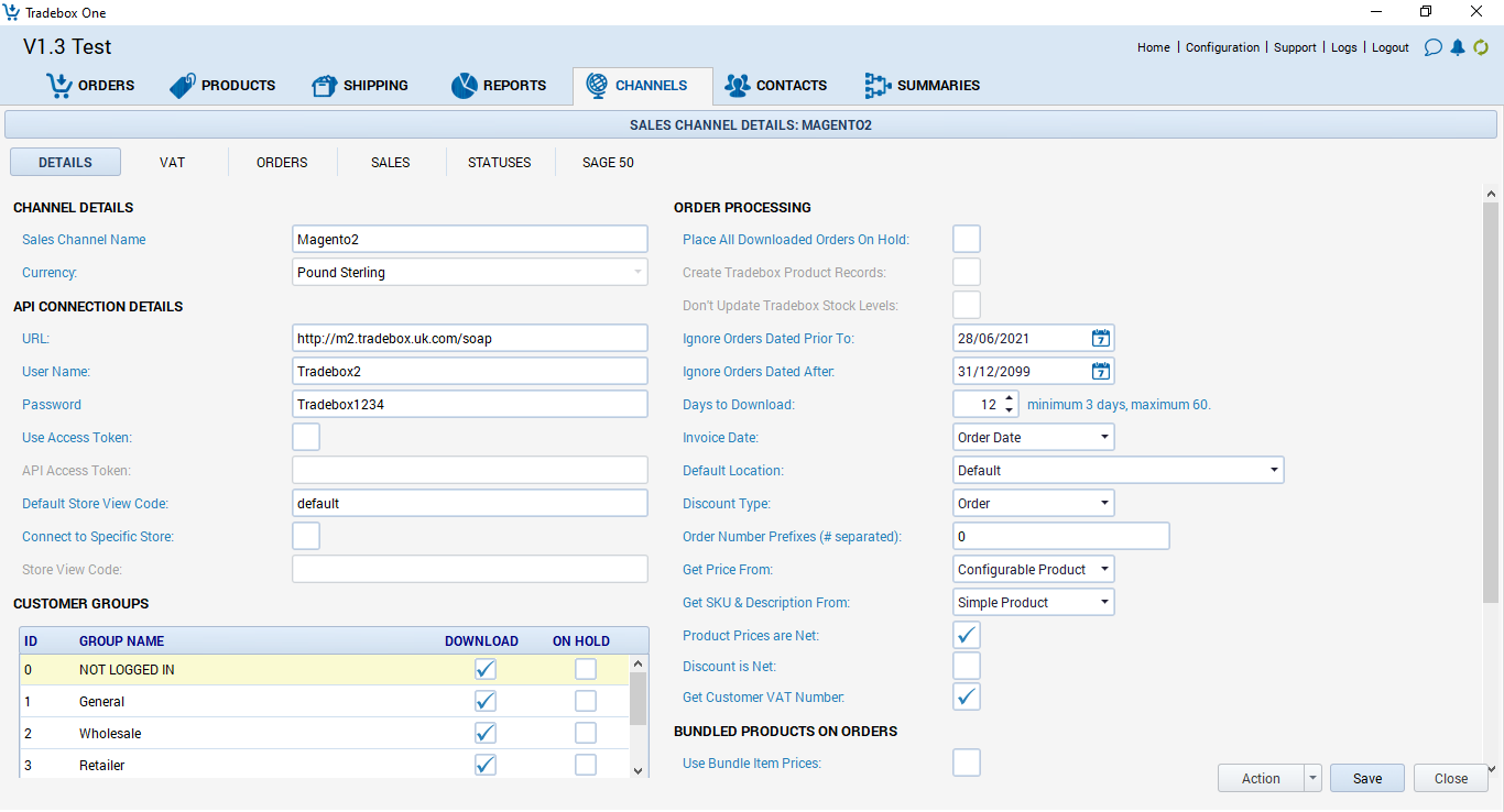 Magento v2 Channel Configuration – Tradebox Support