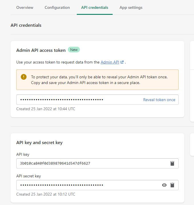 Shopify API Credentials – Tradebox Support